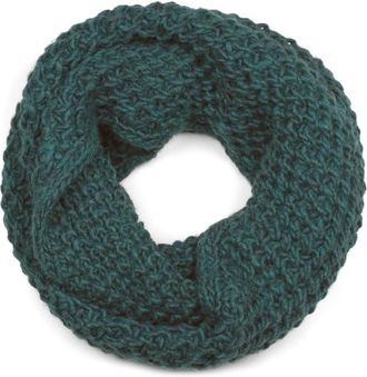 styleBREAKER Écharpe loop en maille avec un motif tricoté épais, foulard tube en maille grossière unie, unisexe 01018157, couleur:Pétrole