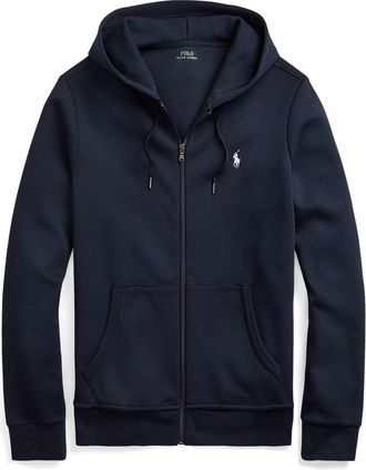 Ralph Lauren Glatte Sweatjacke mit Kapuze und kleiner Pony-Stickerei in