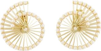 Paco Rabanne Femme, Accessoires, Jaune, Taille: ONE Size Gold Spiral Brass Earrings