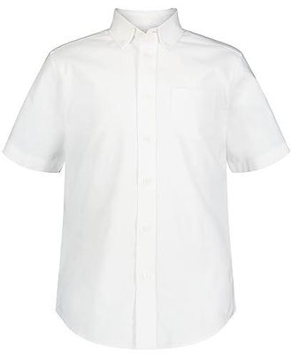Izod Chemise Oxford boutonnée à Manches Courtes pour Homme, Blanc, S