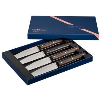 Opinel Opinel Facette Dark Ash Tafelmesser-Set, 4-teilig, aus rostfreiem MA5 Stahl, 254647