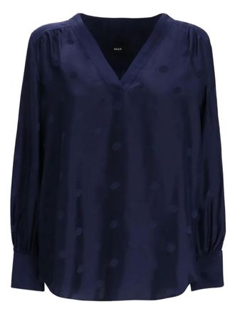 BOSS blouse en soie m&eacute;lang&eacute;e - Bleu