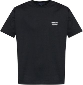 Comme Des Garçons Homme, Tops, Noir, Taille: S T-shirt avec logo imprimé
