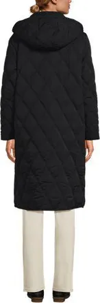 Lands End Steppmantel mit Kapuze, Damen, Größe:36-38 regular, Schwarz, Nylon, by Lands End