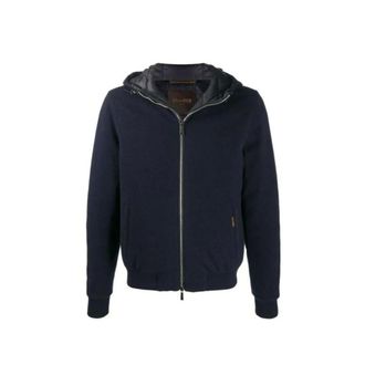 Moorer Homme, Vestes, Bleu, Taille: M Bomber Bleu avec Duvet dOie