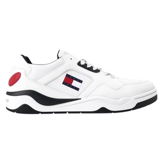 Tommy Jeans Wei&szlig;e Ledersneakers Color Block - - Shoes - Herren - Wei&szlig; - 45 EU