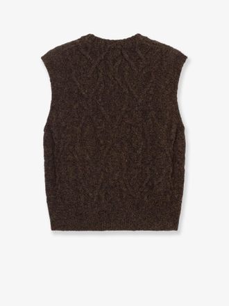 Closed Womens Wool-Blend Vest Brown Blazers Jacket