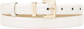 Kazar Schmaler wei&szlig;er G&uuml;rtel mit gepr&auml;gten Monogrammen - - Accessories - Damen - Wei&szlig; - 80 CM