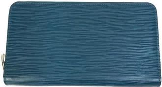 Louis Vuitton unisex, Pre-owned, Bleu, Taille: ONE Size Portefeuille en cuir Pre-owned