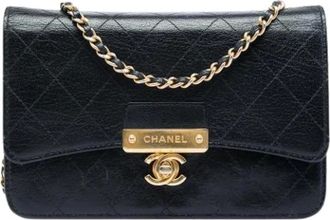 Chanel Portefeuille &agrave; cha&icirc;ne Pre-owned - Femme - Pre-owned - Noir - Taille: ONE Size