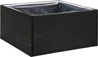 vidaXL Jardinière Noir 80x80x40 cm Résine tressée