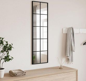 vidaXL Miroir mural noir 30x100 cm rectangulaire fer Vidaxl