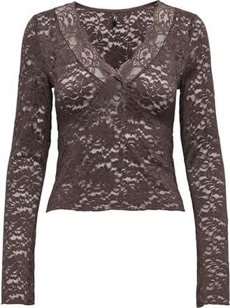 Only Onlnikka L/S Lace Top JRS, Phoque, XS Femmes