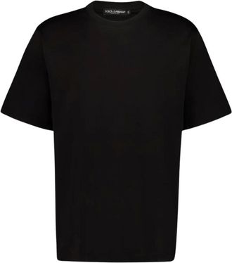 Dolce & Gabbana Homme, Tops, Noir, Taille: XL T-shirt ras du cou en coton