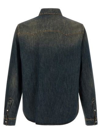 Fendi Vintage-Effect Denim Shirt - Blue