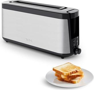 T-fal Element Langschlitz-Toaster, integrierter Br&ouml;tchenaufsatz, 4 Funktionen mit Kontrollleuchten, Anhebevorrichtung, herausnehmbare Kr&uuml;melschublade, varia