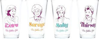 Silver Buffalo Golden Girls Line Art Salty Thirsty Extra Savage 4-teiliges Pint-Glas-Set, 473 ml