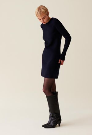 Claudie Pierlot Robe courte maille dos c&ocirc;tel&eacute;