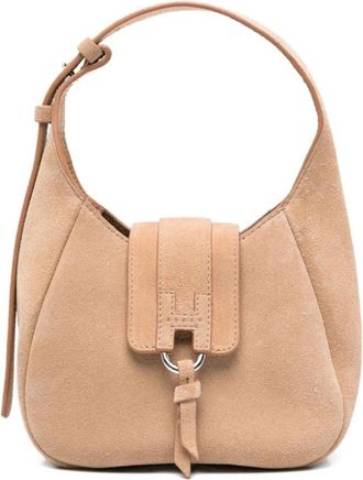 Hogan Femme, Sacs, Beige, Taille: ONE Size Mini Sac Cabas &agrave; D&eacute;tail Anneau