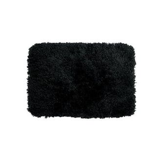 Spirella Tapis de Bain Microfibre Highland - Antid&eacute;rapant, S&eacute;chage Rapide et Lavable - 100% Polyester Doux et Durable - Noir - 70 x 120 cm