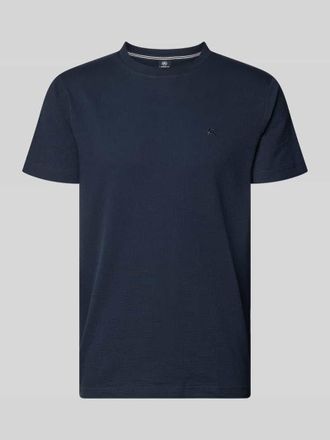 Lerros T-Shirt mit Strukturmuster und Logo-Stitching