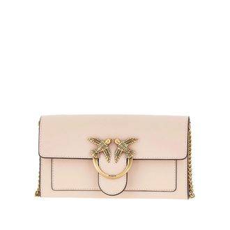 Pinko Pinko - Pochette Love Bag One en cuir - Femme - Sacs - Rose - Taille: ONE Size