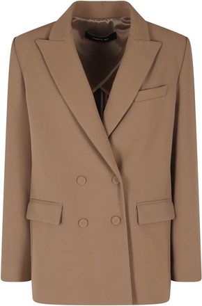 Federica Tosi Femme, Vestes, Brun, Taille: 38 FR Cady Veste Blazer Crois&eacute;e