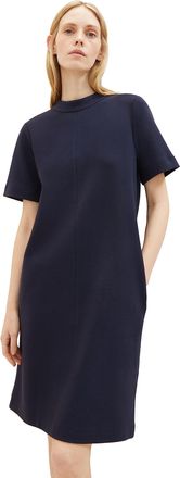 Tom Tailor Damen 1037930 Basic Kleid mit Stehkragen & Taschen, 10668-sky Captain Blue, 40