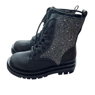 Generic Bottines &agrave; paillettes &eacute;l&eacute;gantes pour femme - Bout rond - R&eacute;tro - Talon bas &eacute;pais - Antid&eacute;rapantes - Coupe large - &Agrave; lacets - Pour f&ecirc;te en plein air, N