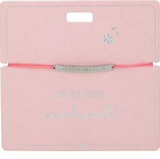 Depesche 14018.3 Armband mit Botschaft, Edelstahlpl&auml;ttchen, mit farbigem Band, variabel in der L&auml;nge, ideal als Geschenk f&uuml;r Freunde und Familie