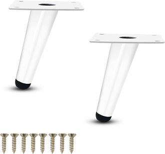 Generic Verstellbare M&ouml;belbeine Aus Metall - 4 St&uuml;ck rutschfeste Sofa Beine, Bett F&uuml;&szlig;e F&uuml;r Tisch, TV-St&auml;nder, Schr&auml;nke, Verdickte St&uuml;tzf&uuml;&szlig;e Mit Gummipads(Wei&szlig;