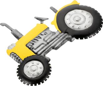 Cabilock Metall Traktor Wanddeko Gelb Wetterfeste Eisen Traktor Skulptur Kompakte Wandhänger für Haus Garten Büro Patio Dekoratives Trecker Ornament Langlebig 