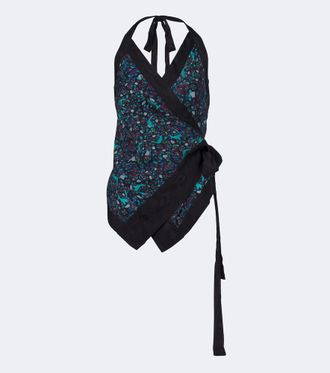 Dries Van Noten Top cache-coeur &agrave; imprim&eacute;