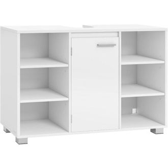 Vasagle Vasagle - Meuble sous Lavabo, Meuble de Salle de Bain, Armoire de Salle de Bain avec &Eacute;tag&egrave;res R&eacute;glables, Pieds, 30 x 90 x 60 cm, Blanc Nuage