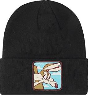 Capslab Bonnet Homme & Femme, Looney Tunes, Bonnet Coyote, Doux et Chaud, Noir, Bleu, Marron, Taille TU