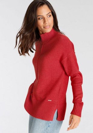 Laura Scott Stehkragenpullover mit Zierbiese in l&auml;ssiger Passform