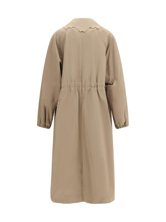 Fabiana Filippi Womens Long Ottoman Trench Fango Polyester; Cotton Coats