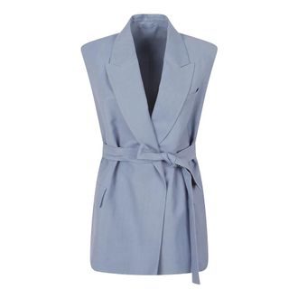 Brunello Cucinelli Weste mit G&uuml;rtel - - Suits - Damen - Blau - S
