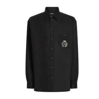 Dolce & Gabbana Schwarzes Button-Up Hemd Klassischer Stil - - Shirts - Herren - Schwarzk - XL