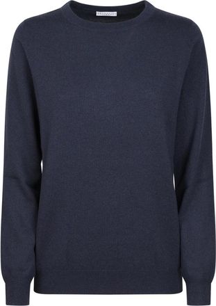 Brunello Cucinelli Femme, Pulls, Bleu, Taille: 40 FR Pull en cachemire
