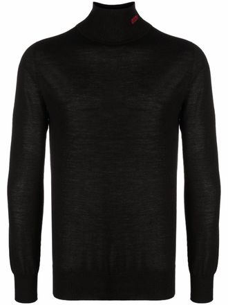 032c pull en maille fine à col roulé - Noir