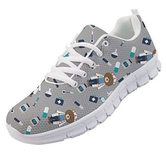 CHAQLIN Dessin animé Infirmière Docteur Compétition Course à Pied Sport Trail Chaussures de Travail Femmes Baskets Course à Pied Tennis EU37