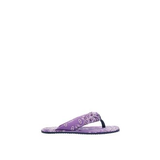 The Attico Femme, Chaussures, Violet, Taille: 36 EU Sandales Plates Imprimé Bandana