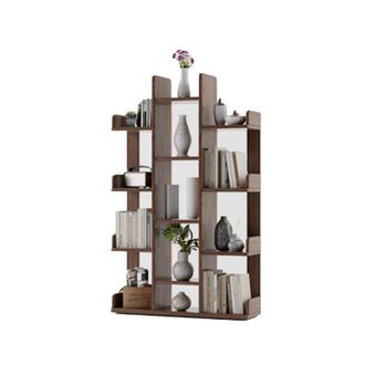 Generic Eck-B&uuml;cherregal aus Massivholz, bodenstehendes B&uuml;cherregal, B&uuml;cheraufbewahrung und Pr&auml;sentationsregal, geeignet for die Aufbewahrung von B&uuml;chern und Z