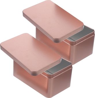 TOPBATHY 2er-box Aufbewahrungsbox Für Tee Kerzendosen Aus Metall Metallnistenteln. Rechteckige Blechdose Teedosen Für Losen Tee Lunchbox Aus Blech Münzbox Lebe