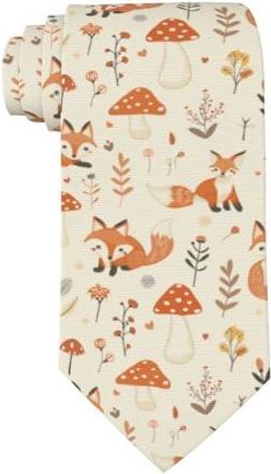 Generic Renards Champignons Forêts Cravates Hommes Doux Cravates Élégante Cravate Homme Pour Soirée Adultes Femmes