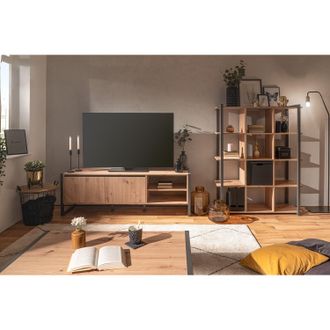 Red Living home24 Regal MDF Mitteldichte Holzfaserplatte, foliert Braun 107 x 145 x 39cm