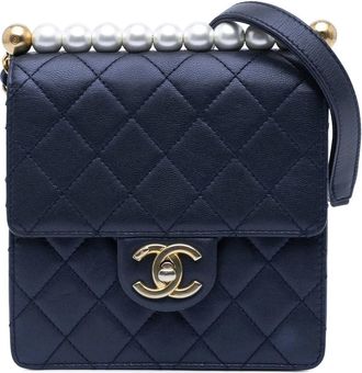Chanel Hobo Bags - Small Lambskin Chic Pearls Flap - Gr. unisize - in Blau - für Damen