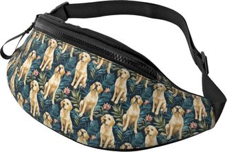 Generic H&uuml;fttaschen Verstellbarer Umh&auml;ngetaschen Labrador-Tropenblumenmuster Stylisch Handytasche Tasche F&uuml;r Fahrrad Fitness Camping 14X35Cm