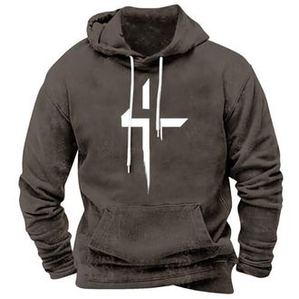 Generic Sweat &agrave; capuche &agrave; manches longues pour homme - Sweat &agrave; capuche doux - D&eacute;contract&eacute; - Sweat de sport tendance - Printemps - Automne - Avec poche kangour